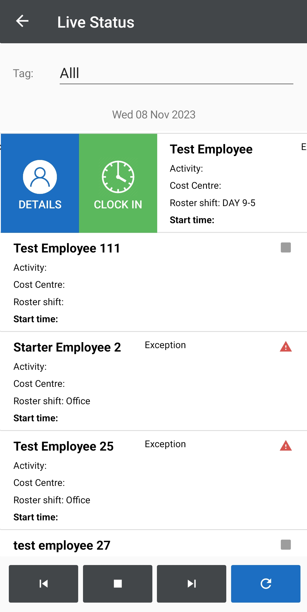How to clock in an employee on the Chronicle Managers App – Chronicle Computing