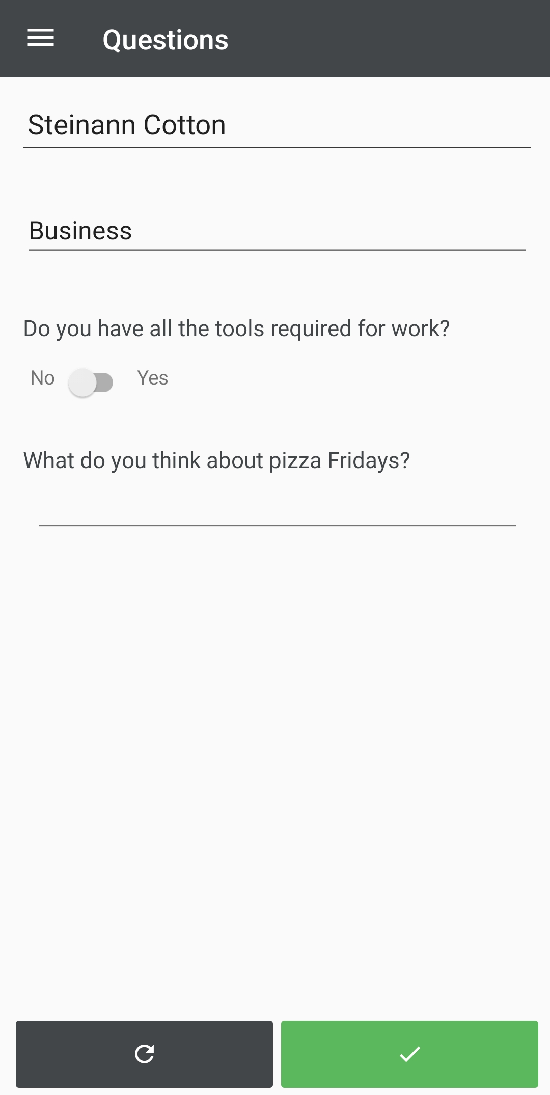 Answering questions on the tablet account – Chronicle Computing
