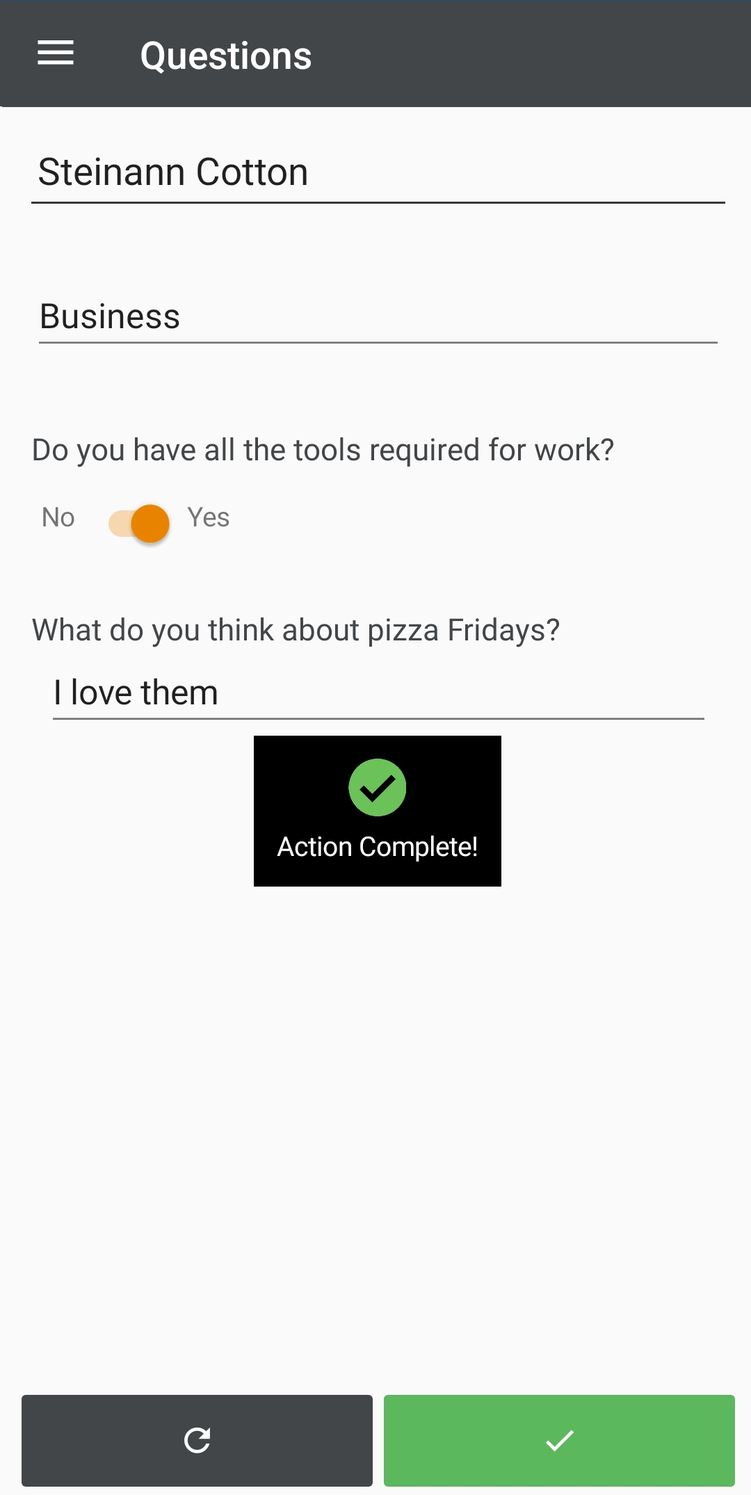 Answering questions on the tablet account – Chronicle Computing