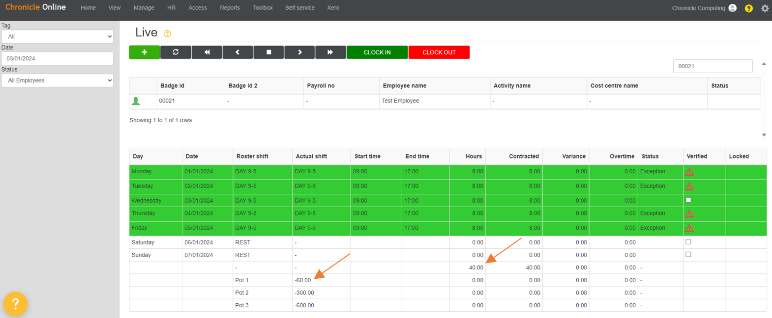 Annualised hours – Chronicle Computing