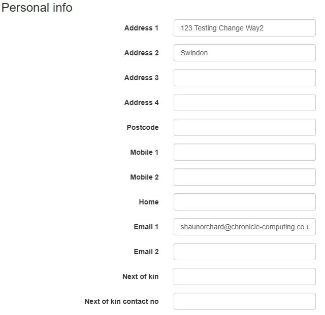 Employee Record – Chronicle Computing