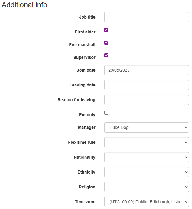 Employee Record – Chronicle Computing