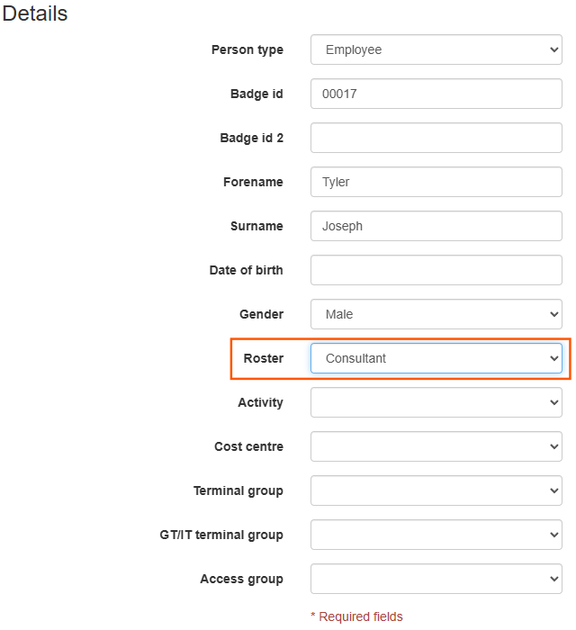 Assigning a Roster to an employee – Chronicle Computing
