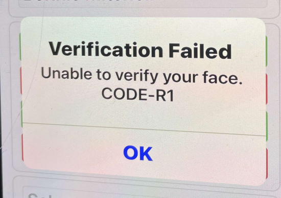 Verification Failed Unable to verify your face. CODE-R1 – Chronicle ...