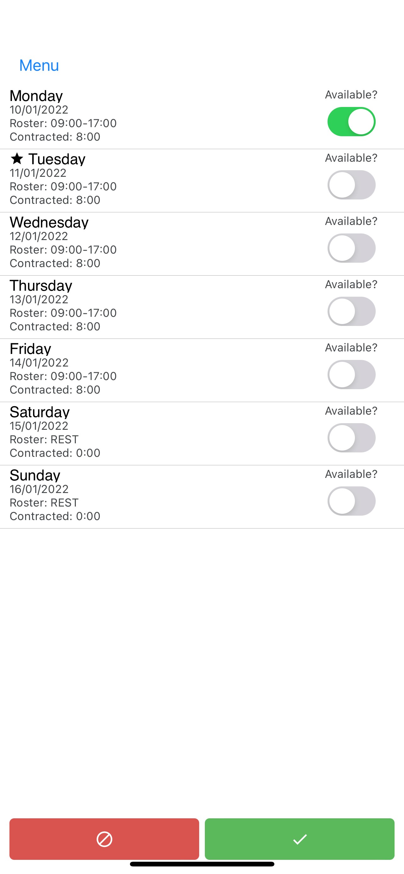 Setting shift availability through the mobile app – Chronicle Computing
