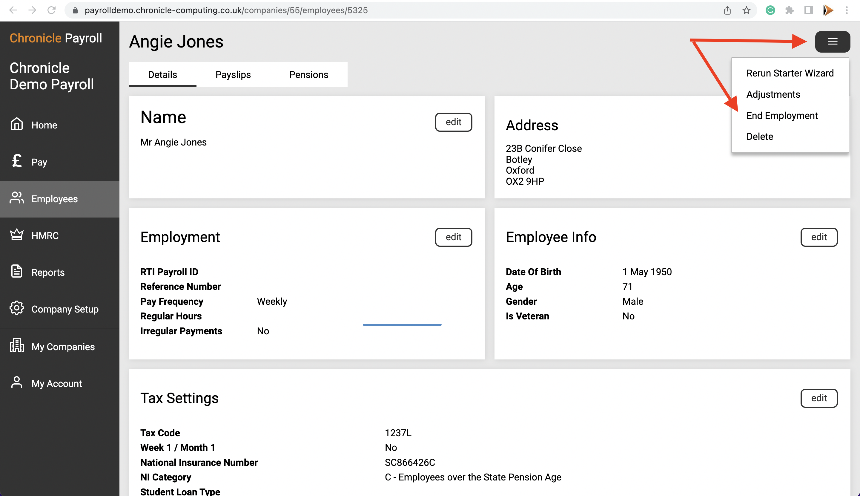 How to create a P45 in Chronicle Payroll – Chronicle Computing