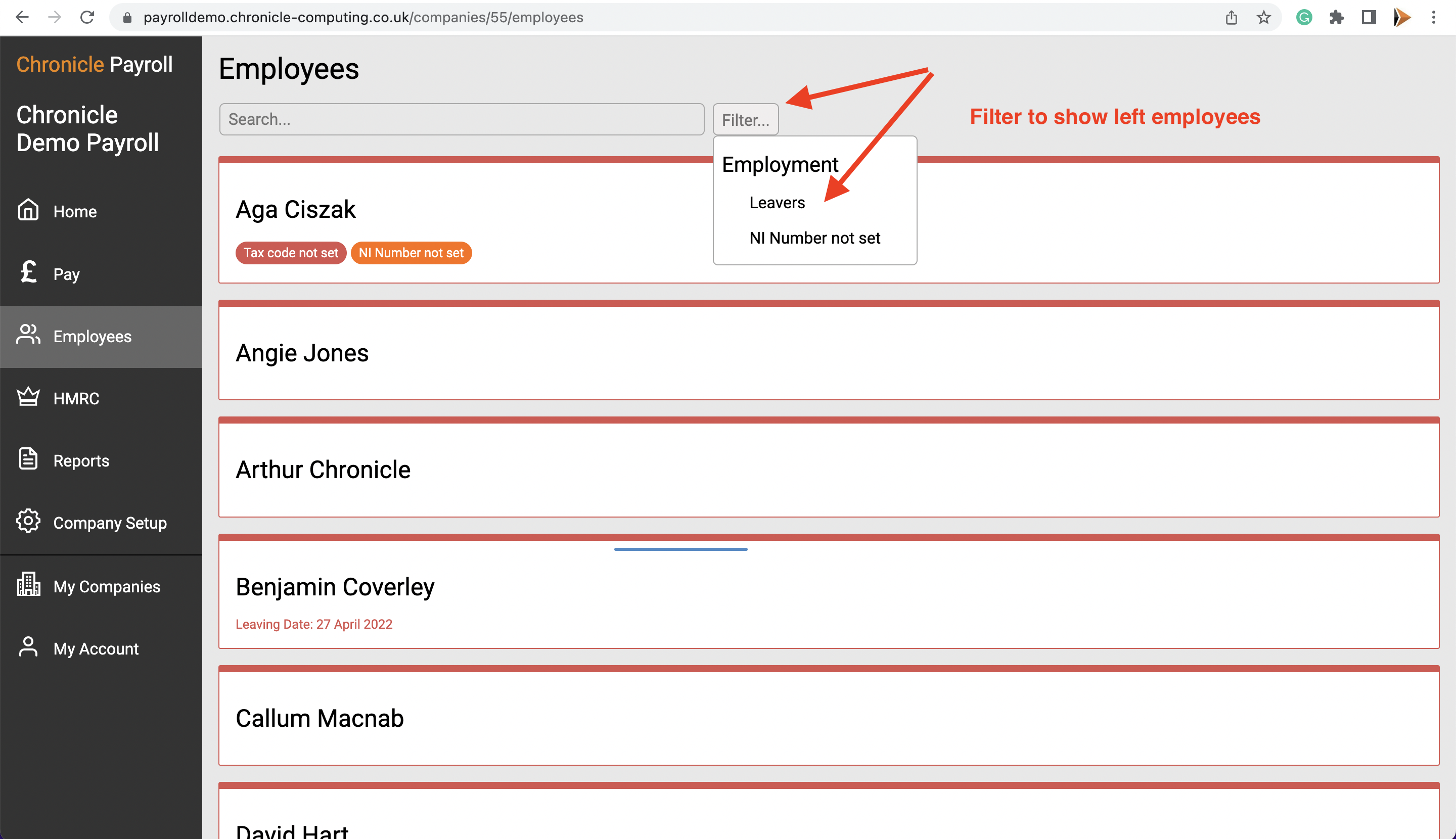 How to create a P45 in Chronicle Payroll – Chronicle Computing