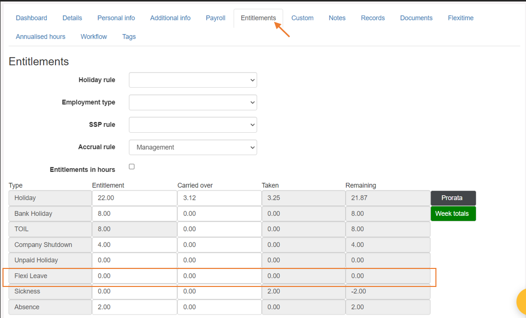 How to create a Flexitime Holiday Type – Chronicle Computing