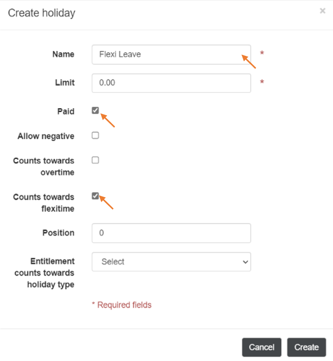 How to create a Flexitime Holiday Type – Chronicle Computing
