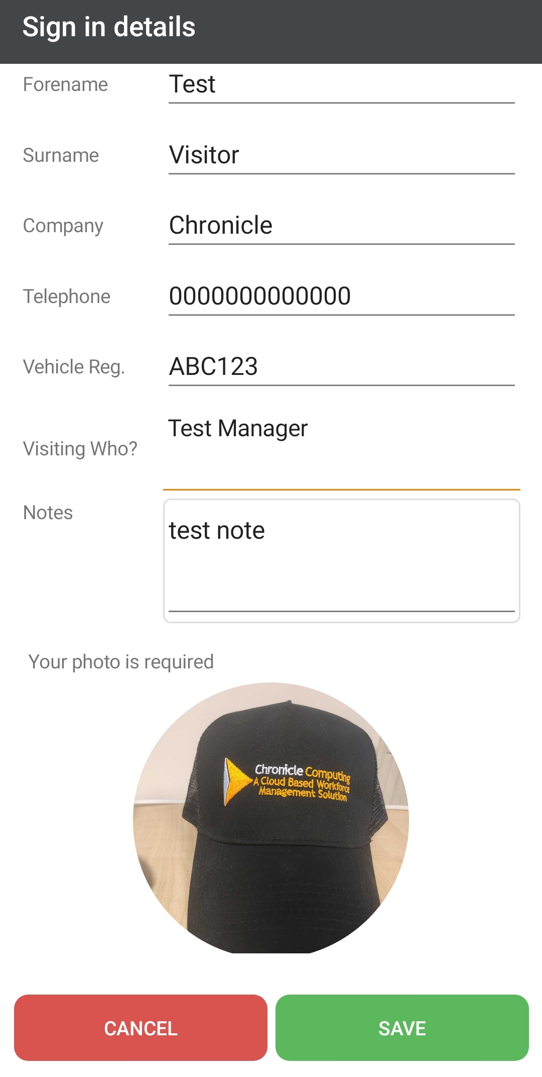 Visitor Module – Chronicle Computing